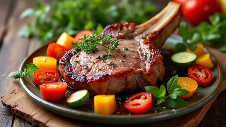 Grilled Double Bone-In Pork Chop