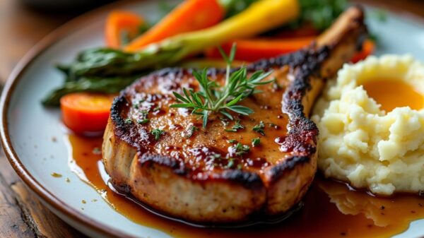 Grilled Double Bone-In Pork Chop